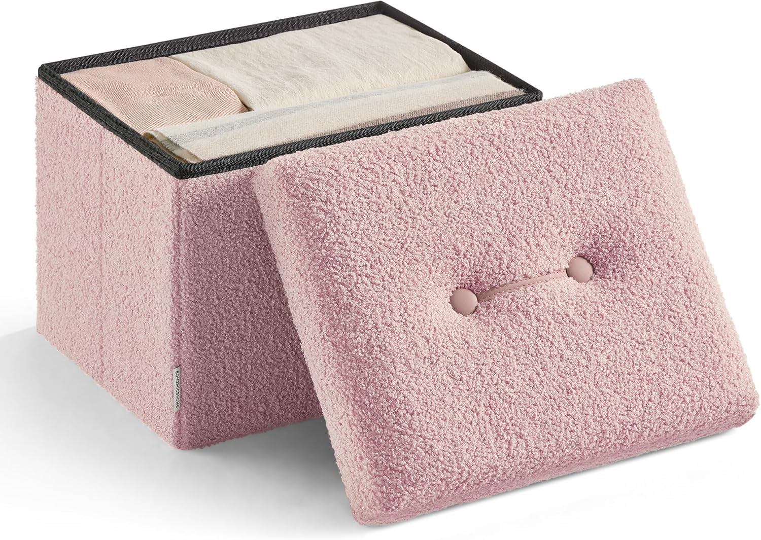 SONGMICS Small Folding Storage Ottoman, Foot Rest Stool, 12.2 x 16.1 x ...