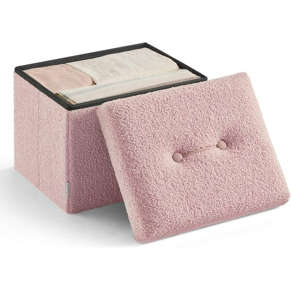 SONGMICS Small Folding Storage Ottoman, Foot Rest Stool, 12.2 x 16.1 x ...