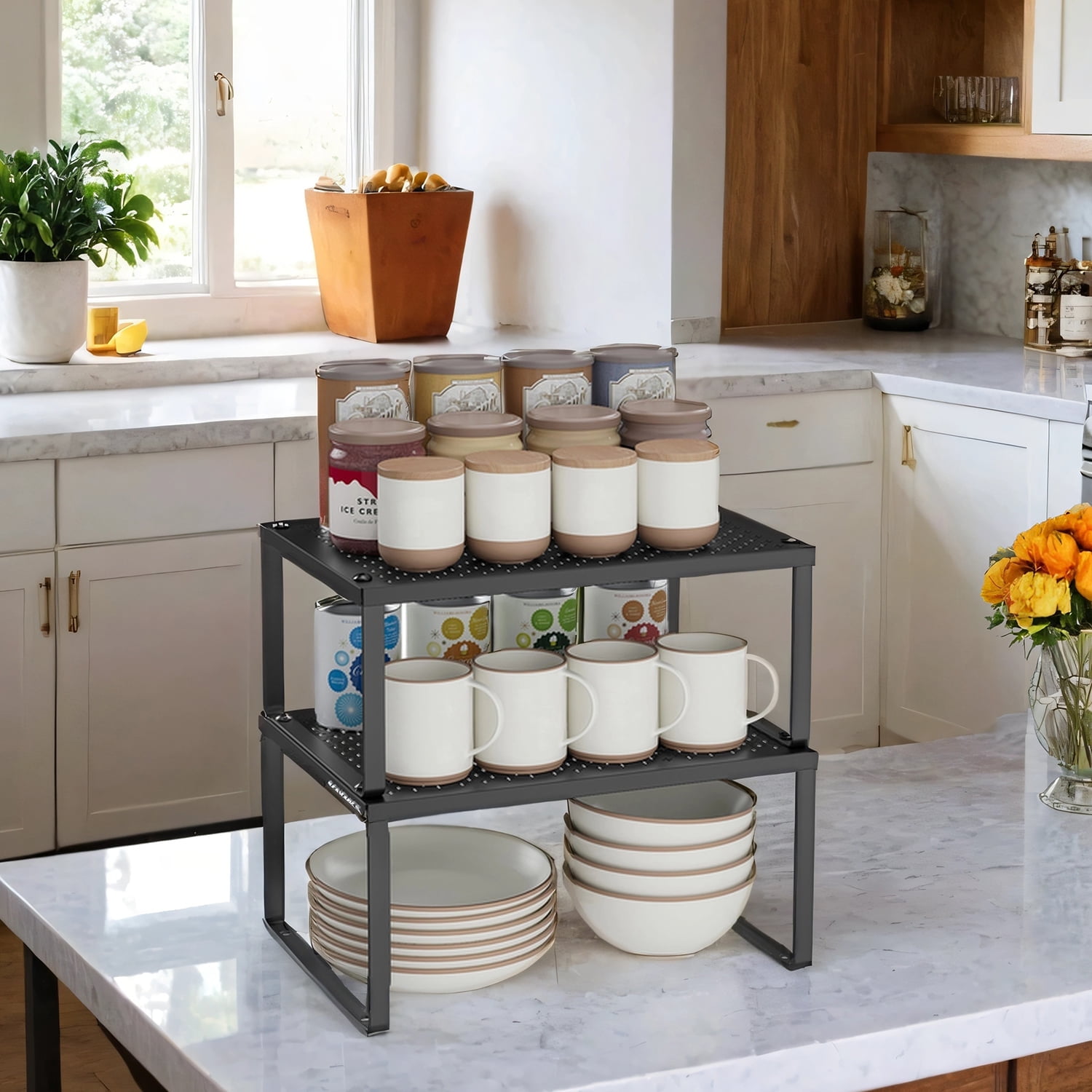 SONGMICS Spice Rack, Cabinet Shelf Organizers, Shelf Organizer ...