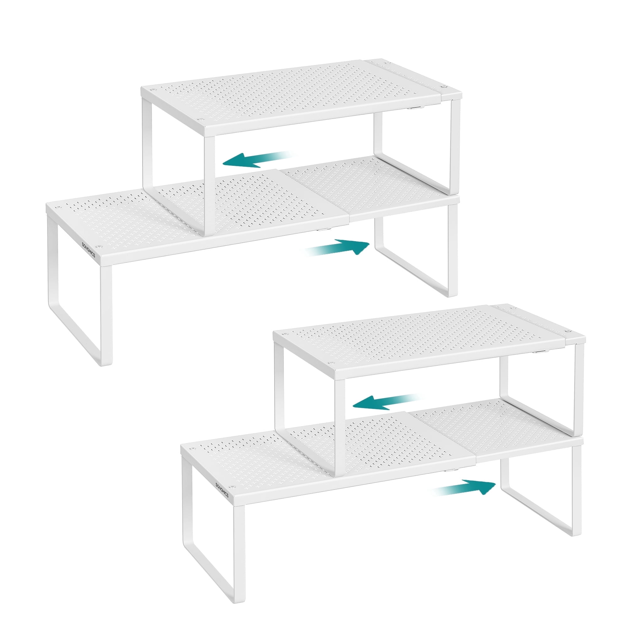 SONGMICS Spice Racks, Set of 4 Expandable Kitchen Countertop Shelves ...