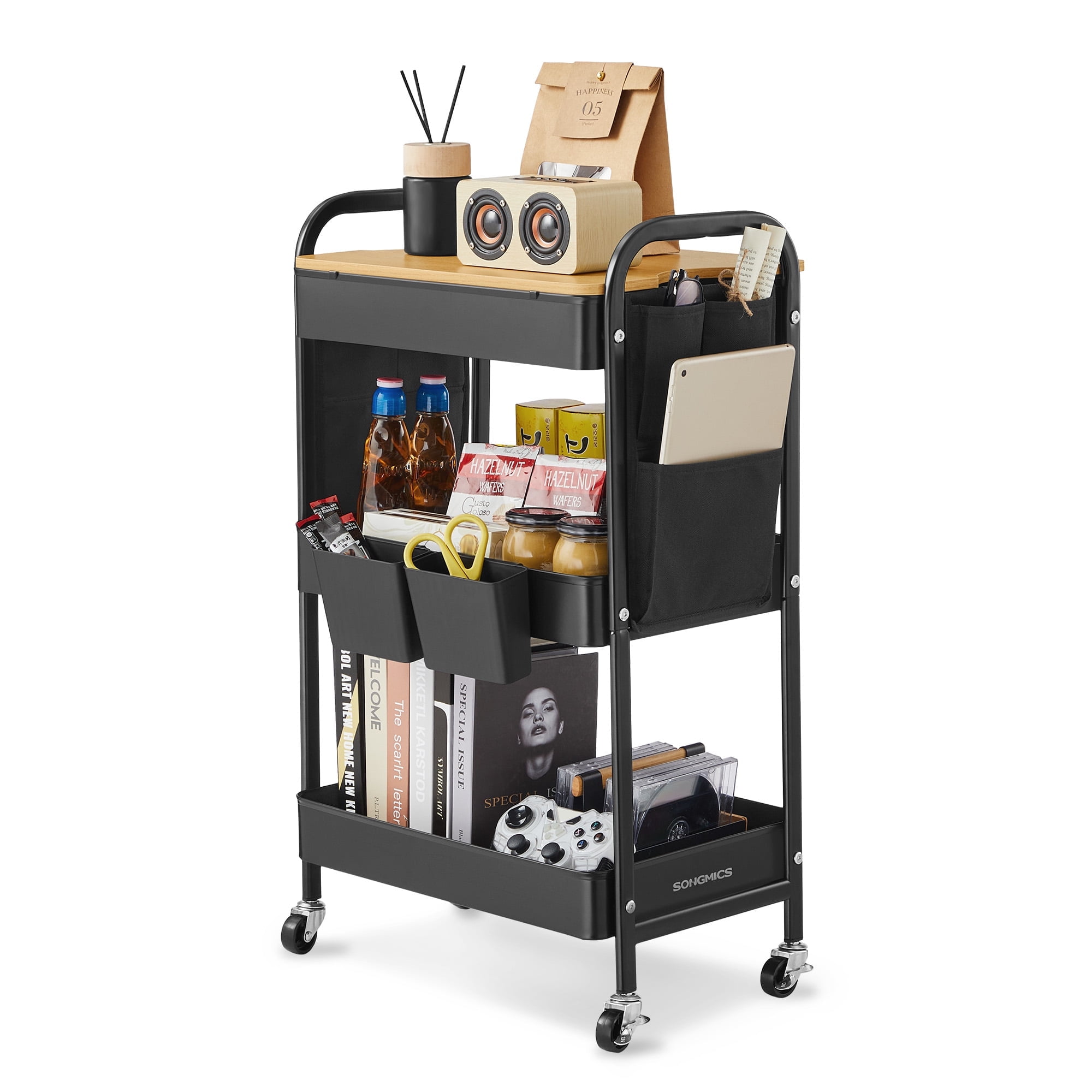 Customer reviews for SONGMICS 3-Tier Storage Cart, Rolling Utility Cart ...
