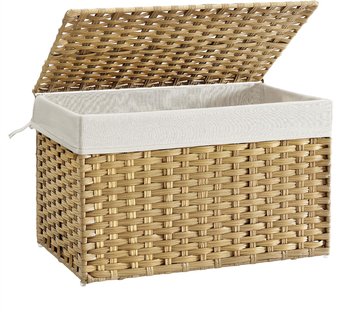 Storage Basket with Lid 27.7 Gallon Storage Bin Woven Blanket Storage ...