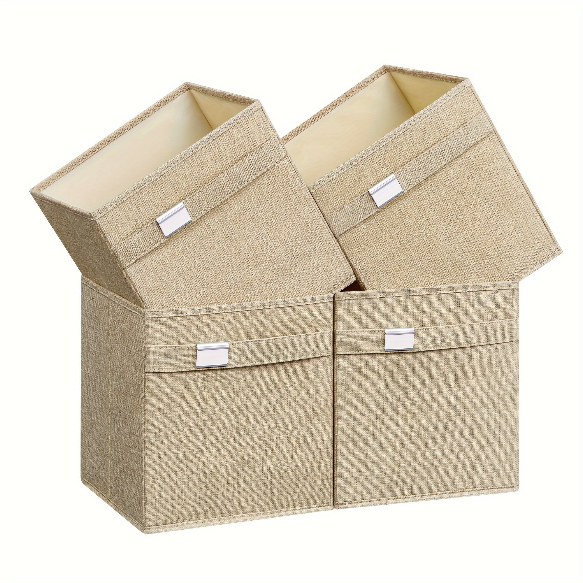 SONGMICS Storage Cubes, Set of 4 Cube Storage Bins, 10.2 x 10.2 x 11 ...