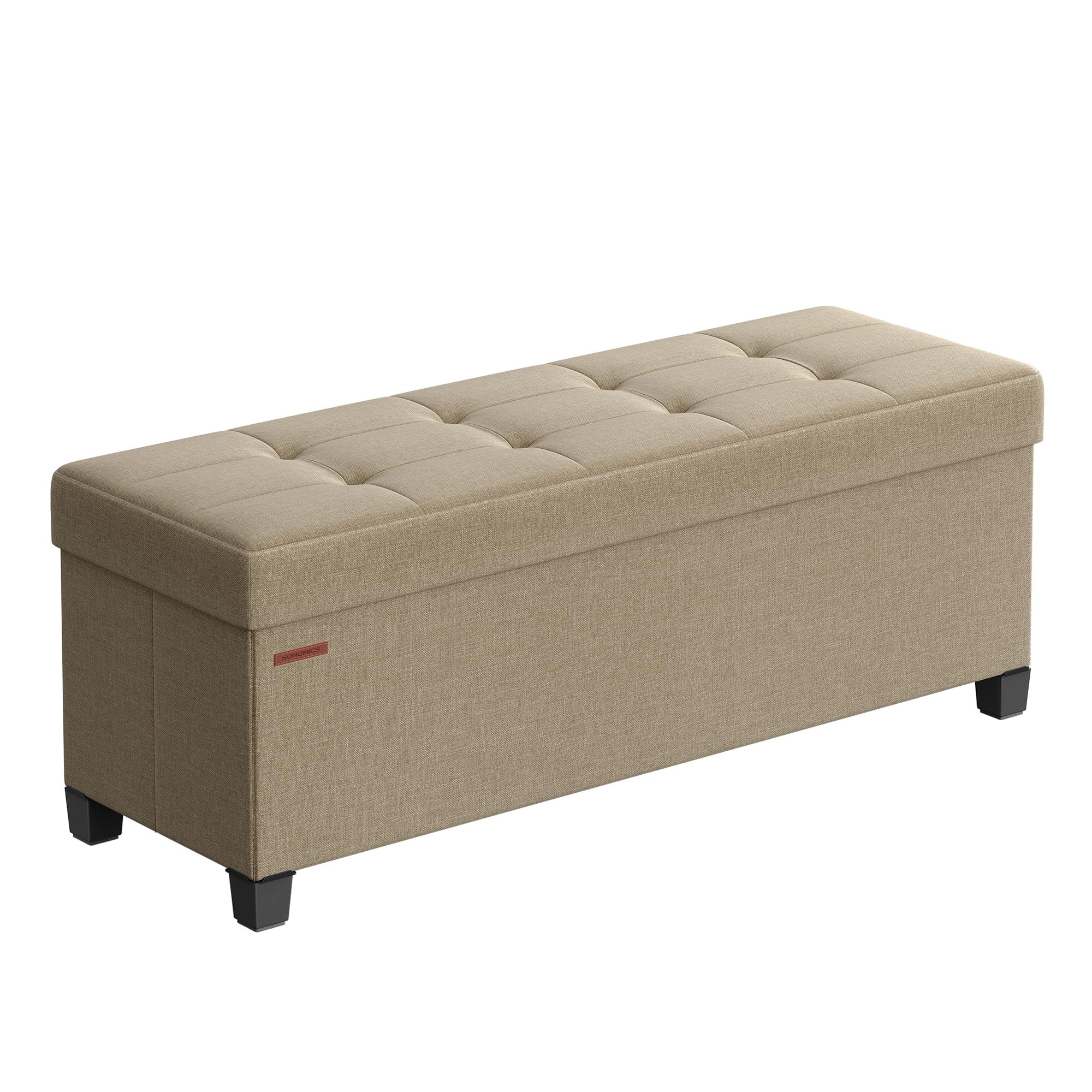 SONGMICS Storage Ottoman Bench, Foldable Foot Rest with Legs, 15 x 43 x ...