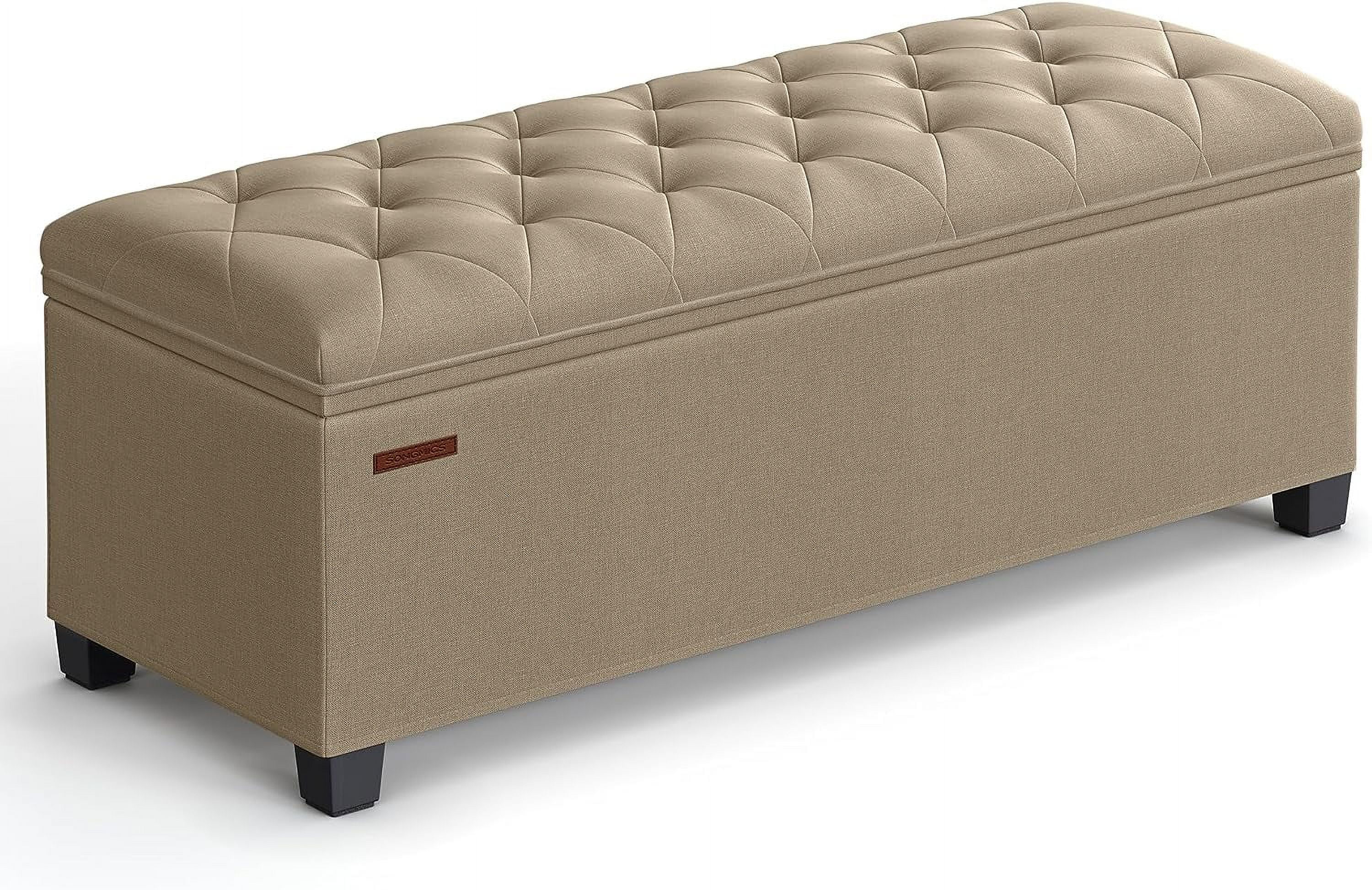 SONGMICS Storage Ottoman Bench, Foot Rest with Legs, 15.7 x 43.3 x 15.7 ...