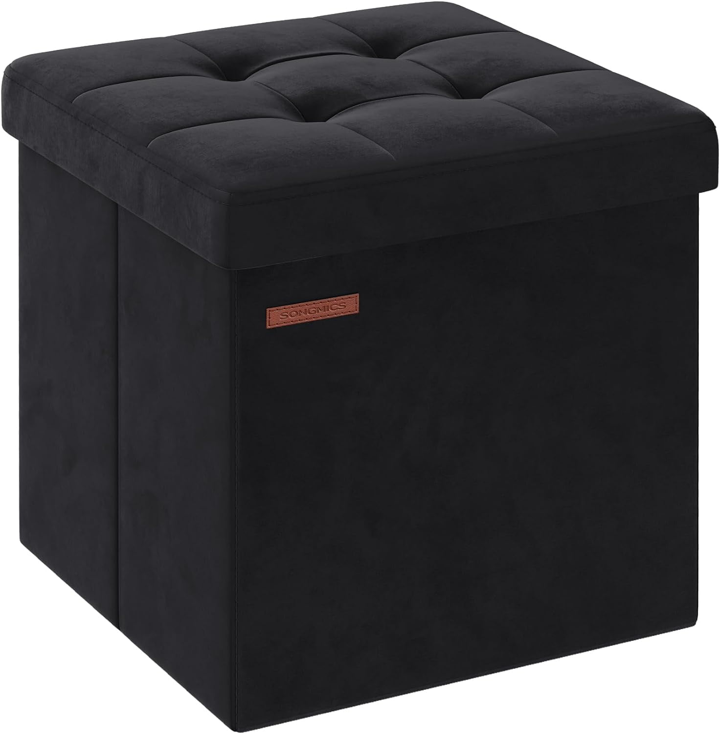 SONGMICS Storage Ottoman, Foldable Small Ottoman Foot Rest, 15 Inches ...