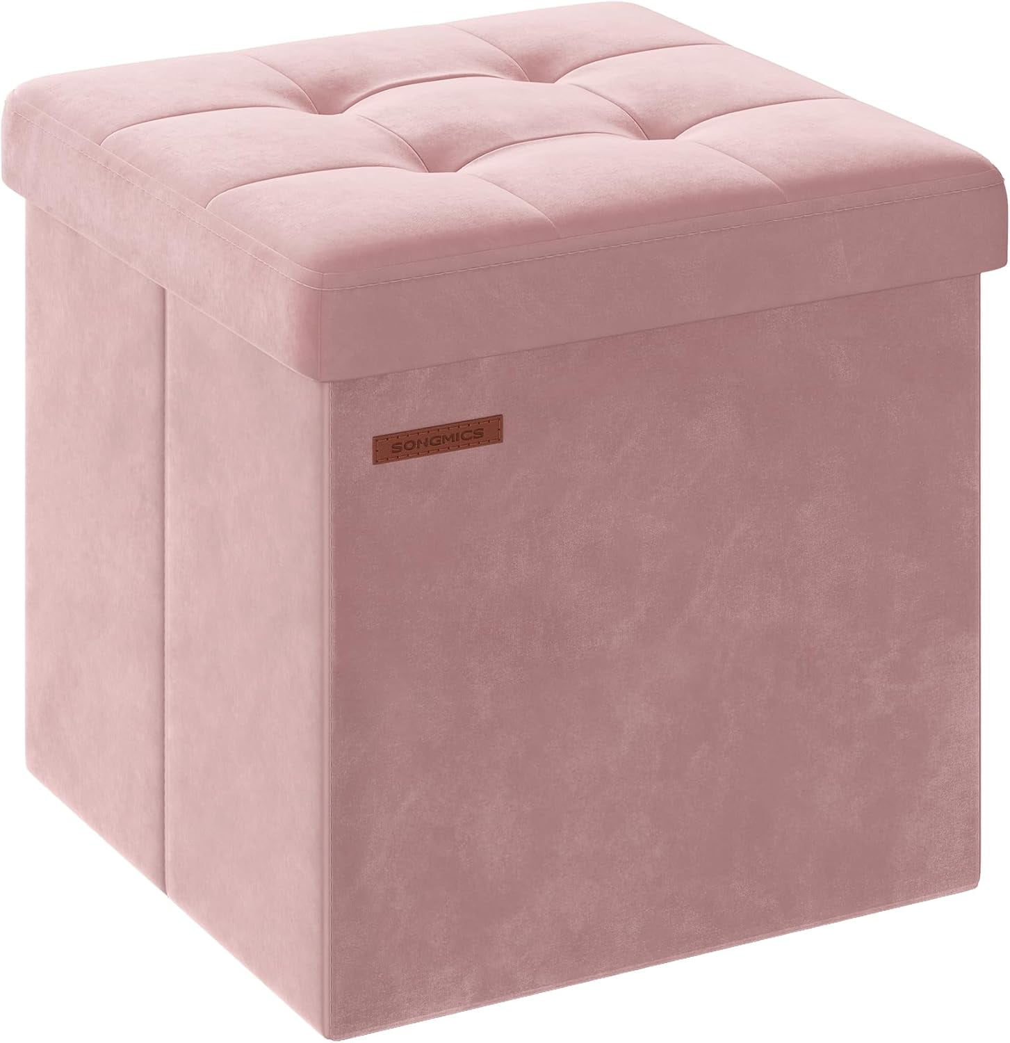 SONGMICS Storage Ottoman, Foldable Small Ottoman Foot Rest, 15 Inches ...