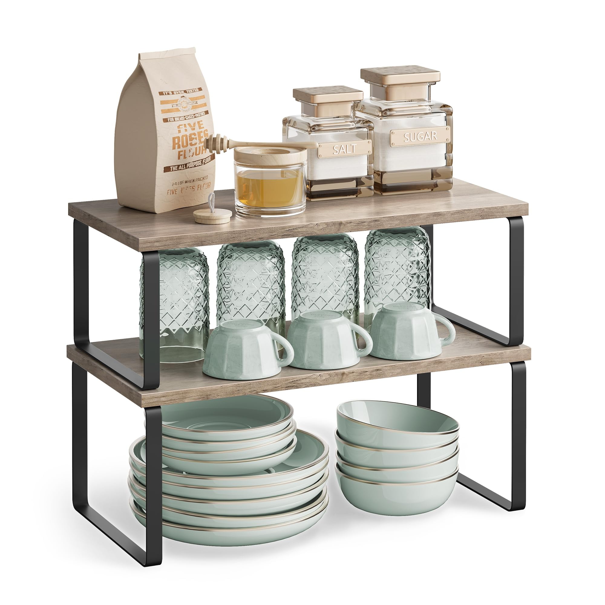 2 Pack Cabinet Organizer Shelf, Kitchen Counter Shelves, Kitchen ...