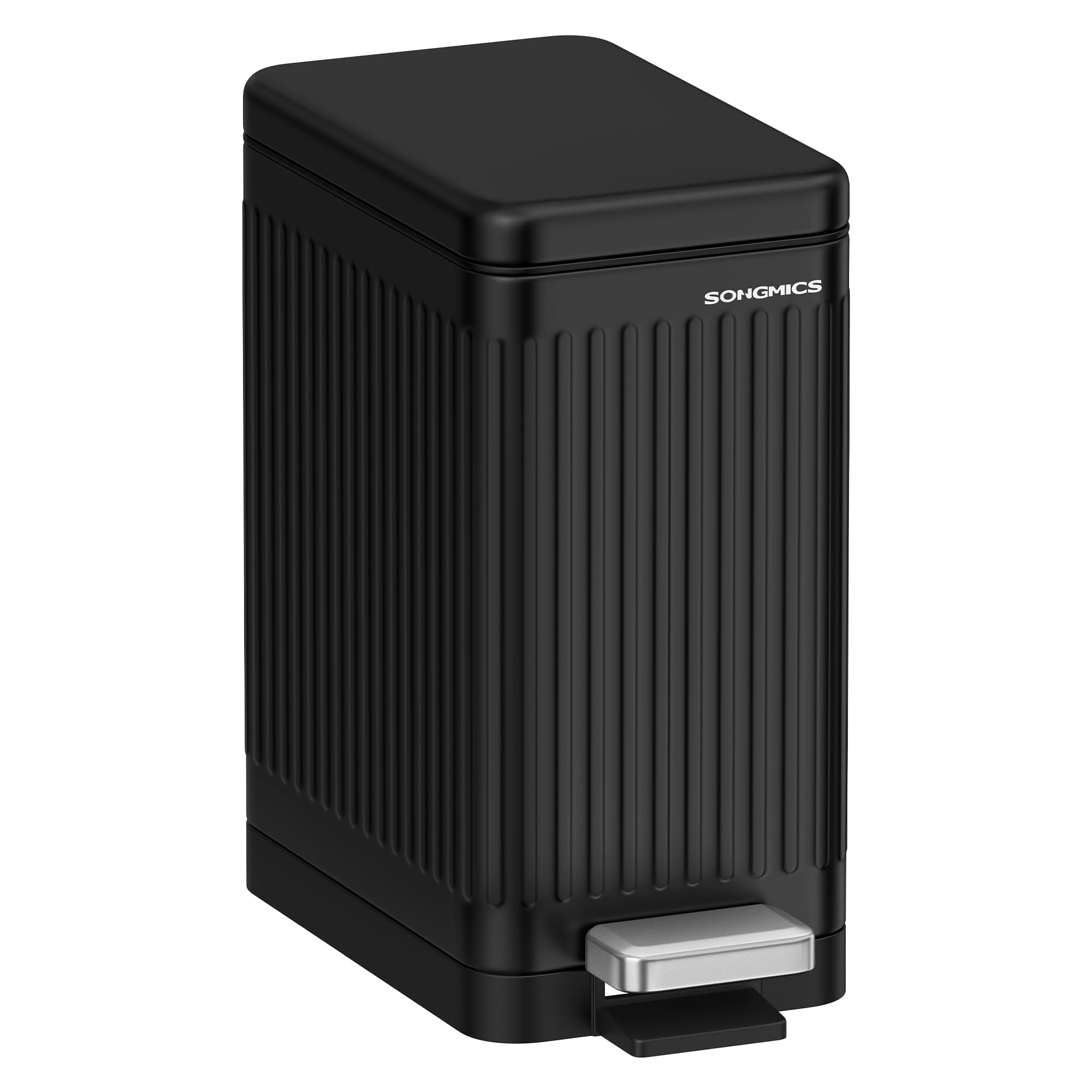 Bathroom Trash Can, 2.6-Gallon (10 L) Trash Bin with Lid, Slim for ...