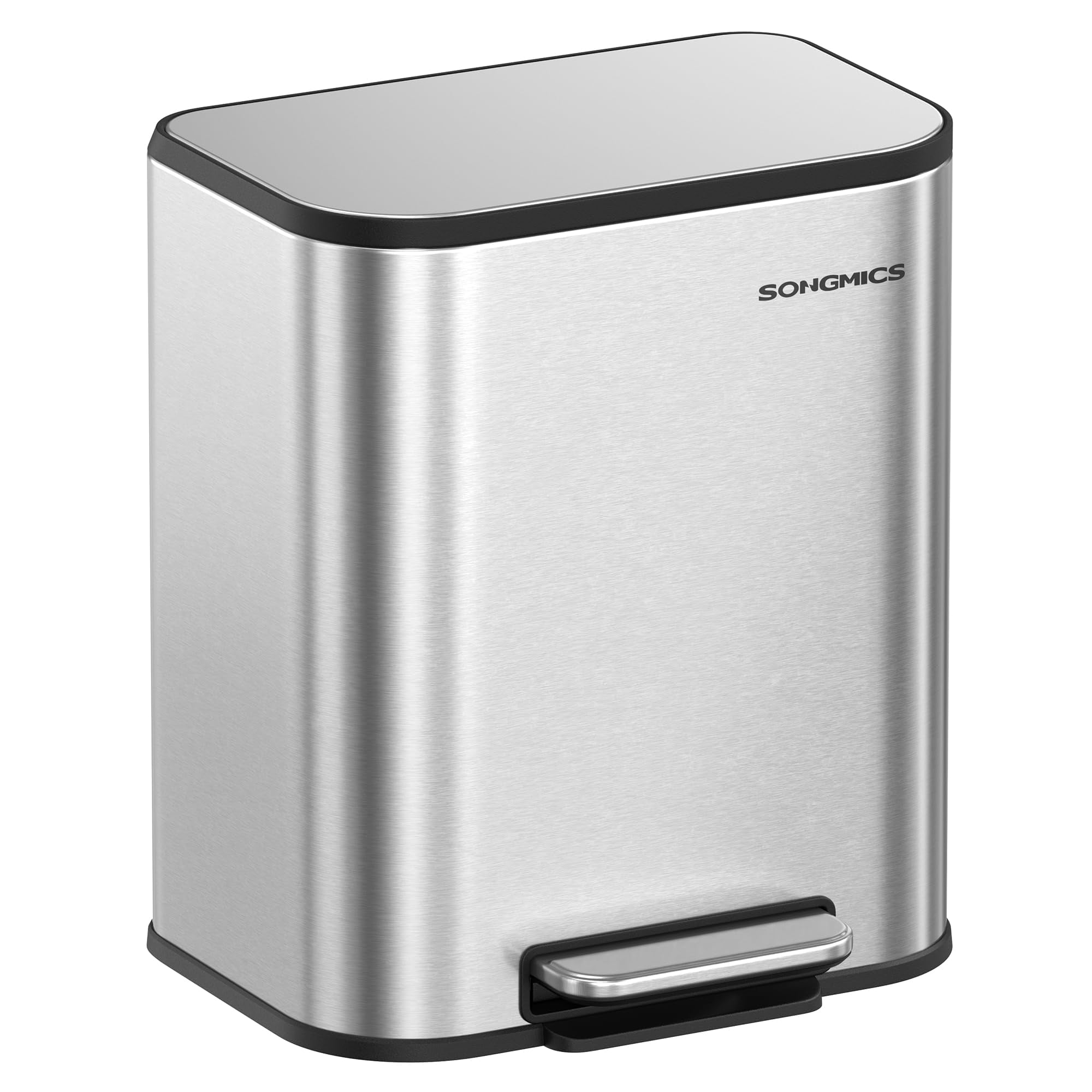 5.2-Gallon (20L) Kitchen Trash Can, Garbage Can with Lid, Stainless ...