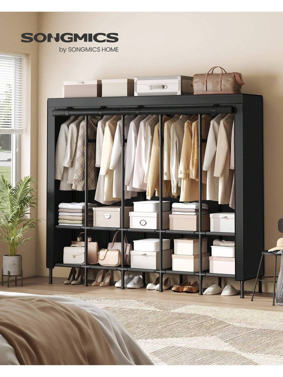 SONGMICS Wardrobe Closet, Heavy Duty Portable Closet, Freestanding ...