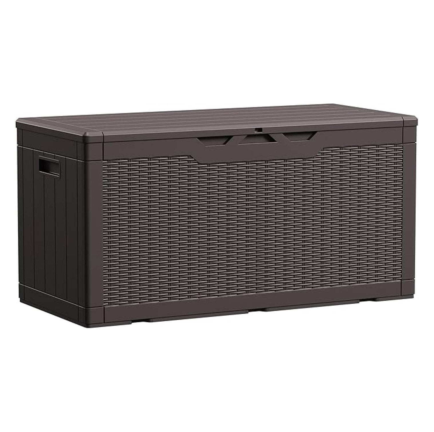 SONGMY 100 Gallon Waterproof Large Resin Deck Box Indoor Outdoor ...