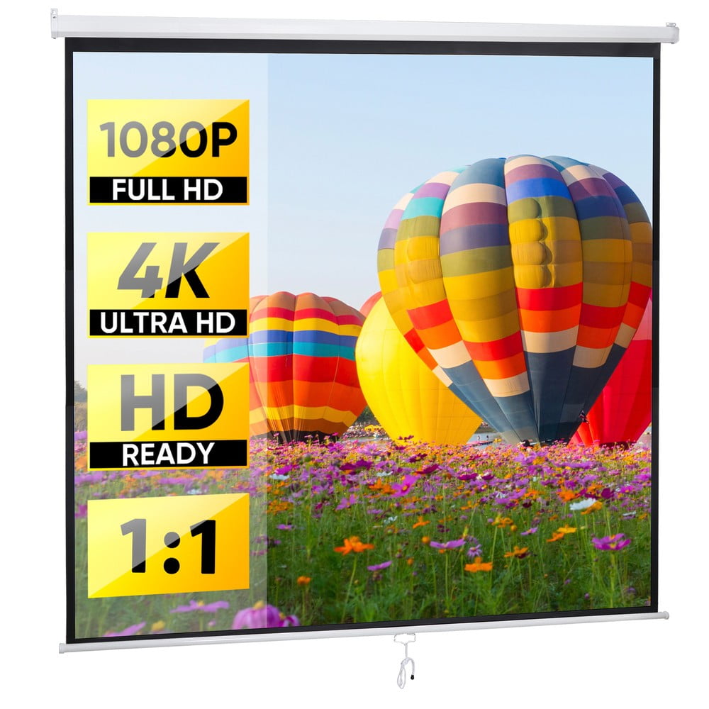 SONGMY 119inch Projector Screen, Pull Down Projection Screen for Home ...