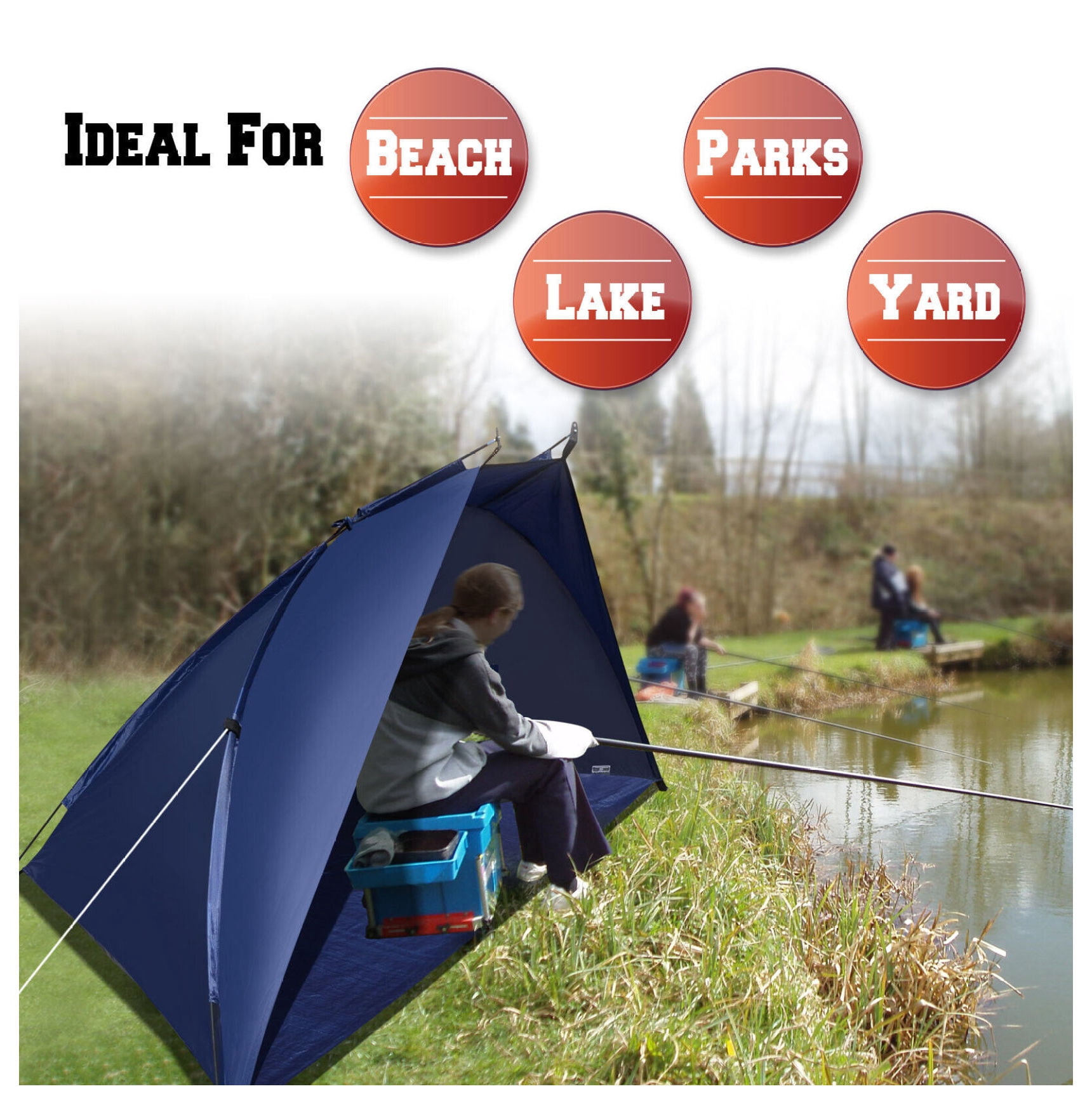 SONGMY 2-3 Portable Beach Fishing Tent Shelter UV Sunshade Canopy ...