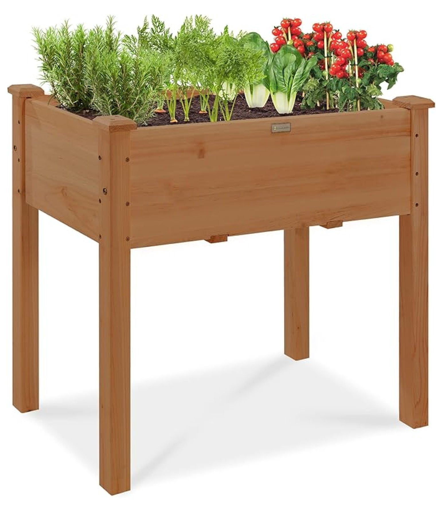 SONGMY 34x18x30in Raised Garden Bed, Elevated Wood Planter Box Stand ...