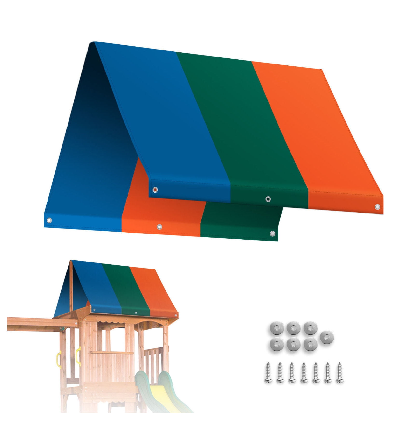 SONGMY 52" X 94" Swing Set Replacement Canopy Sunshade Tarp for ...