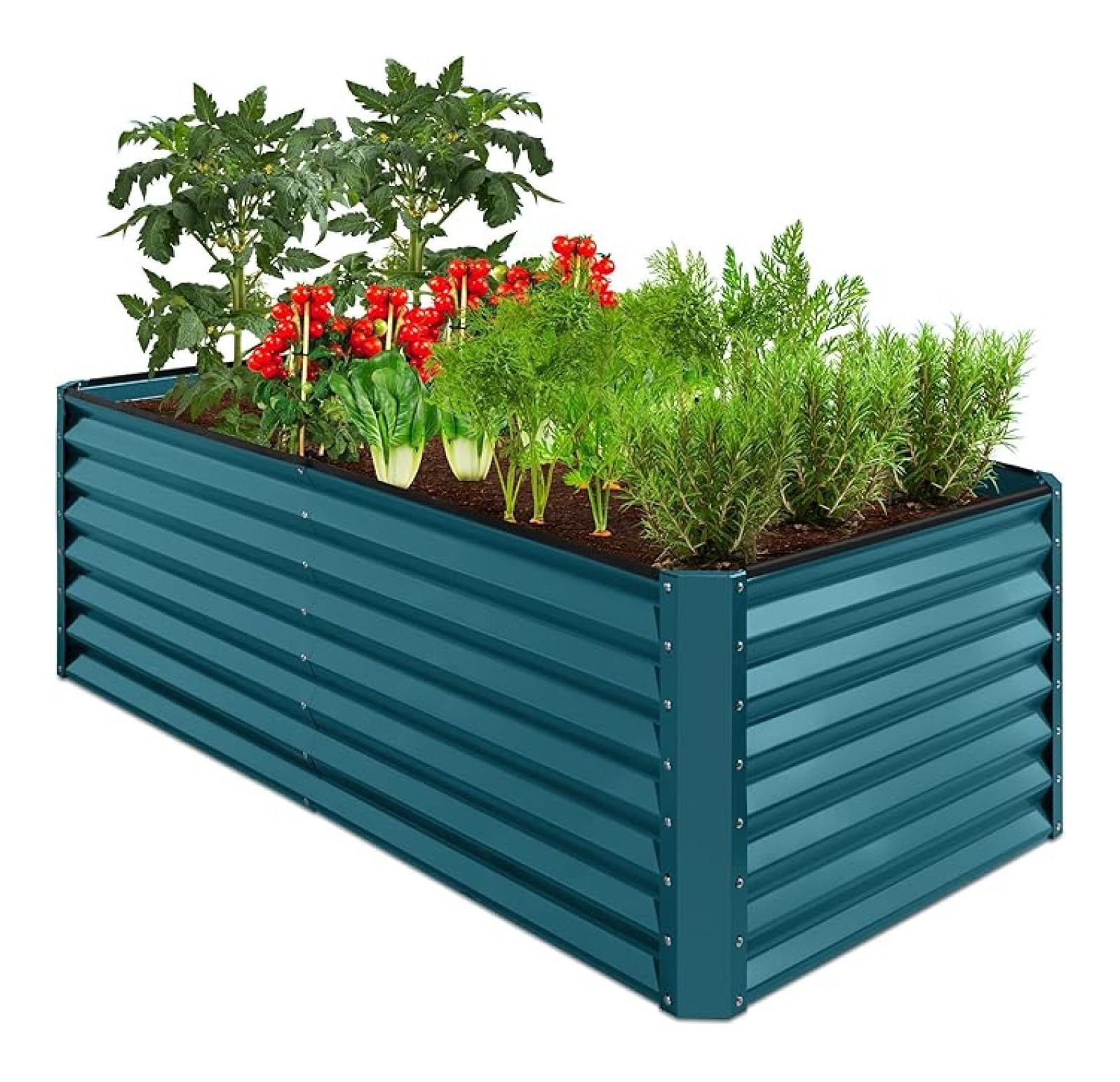 SONGMY 6x3x2ft Outdoor Metal Raised Garden Bed, Deep Root Box Planter ...