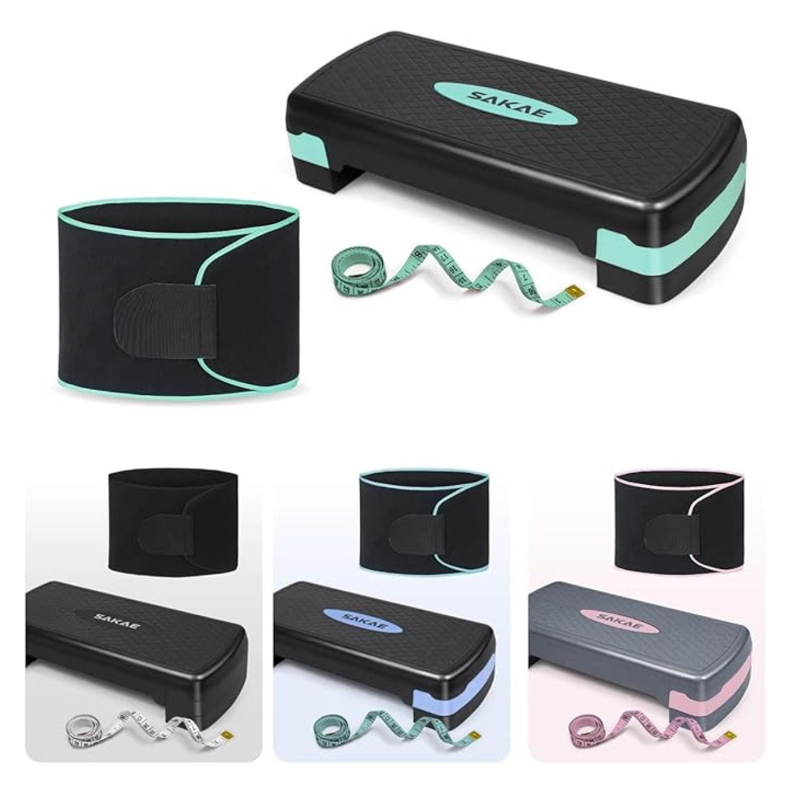 SONGMY Aerobic Step Platform Set with Waist Trimmer & Measuring Tape ...