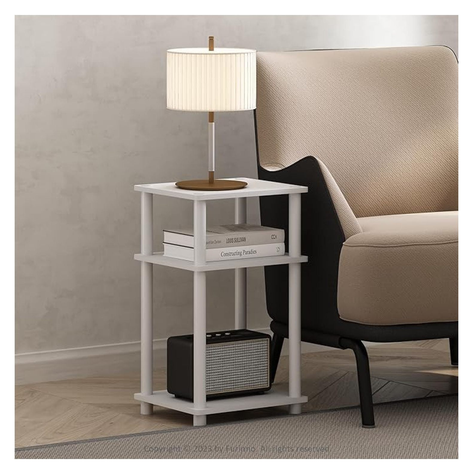 SONGMY JUST Side Table, 3-Tier End Table, Open Shelves Night Stand ...