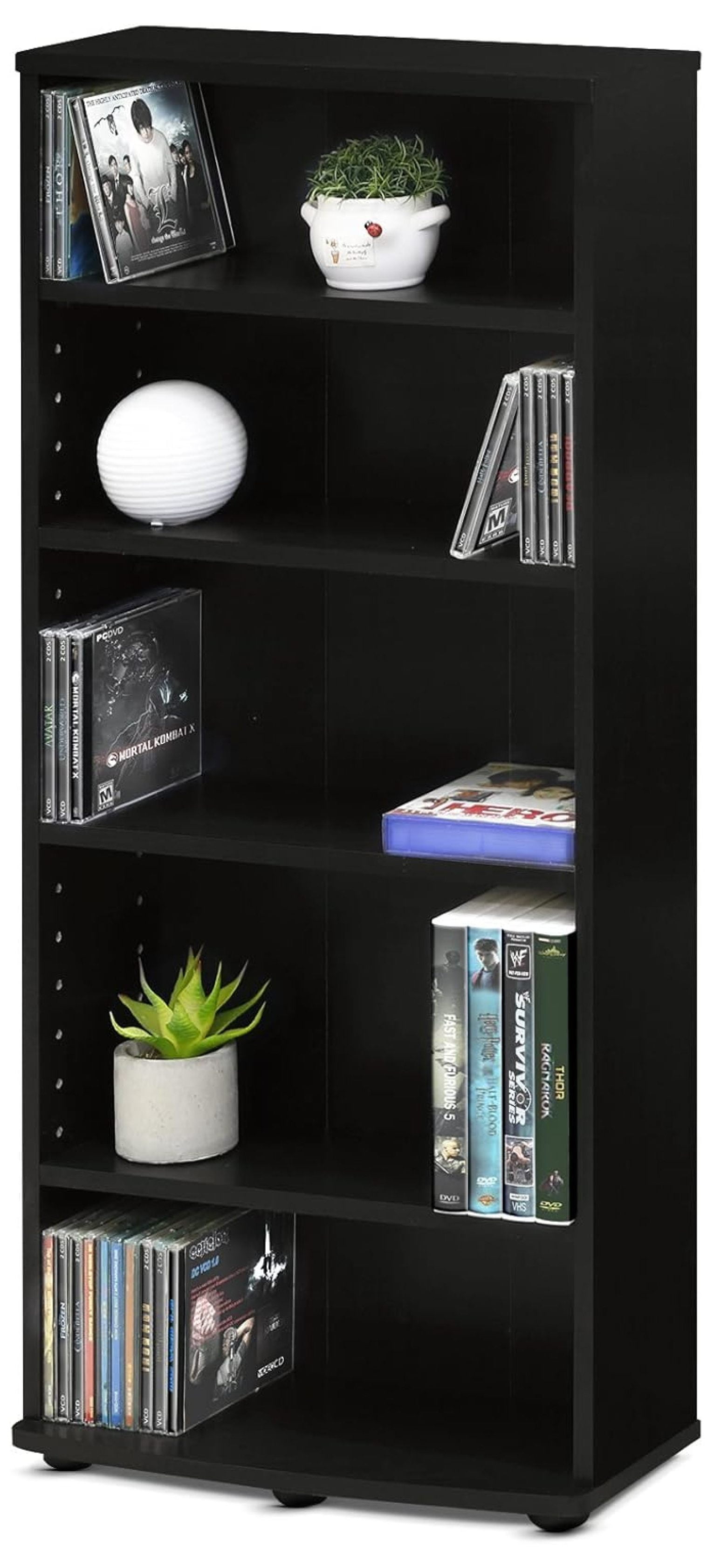 SONGMY Jaya 4-Tier Multimedia Storage Tower, Espresso - Walmart.com