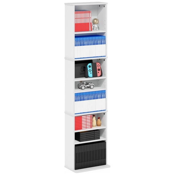 SONGMY Jaya DVD Shelf, 9-Shelf Tall Narrow CD Rack, Media Shelf with ...