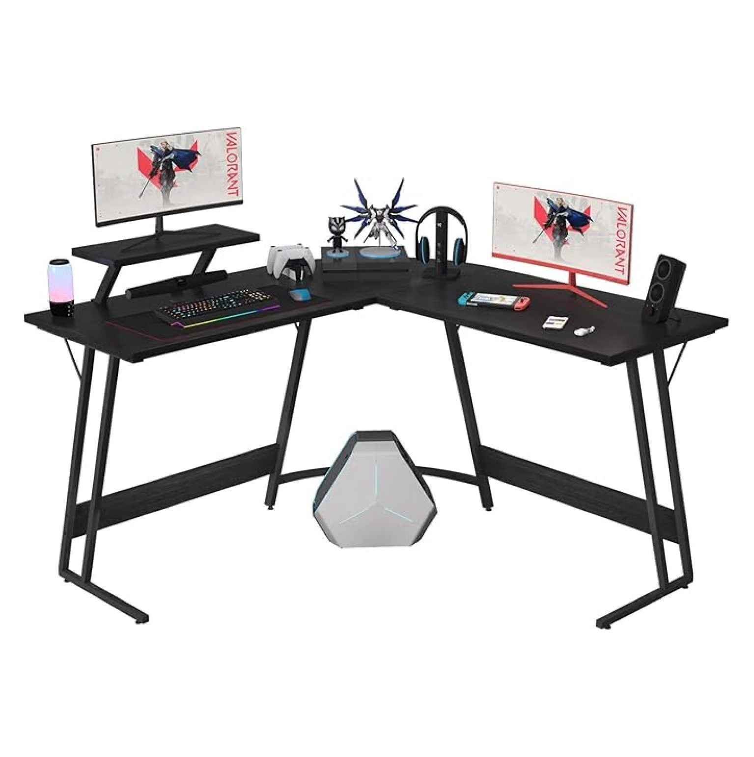 SONGMY L Shaped Gaming Desk Computer Corner Desk PC Gaming Desk Table ...