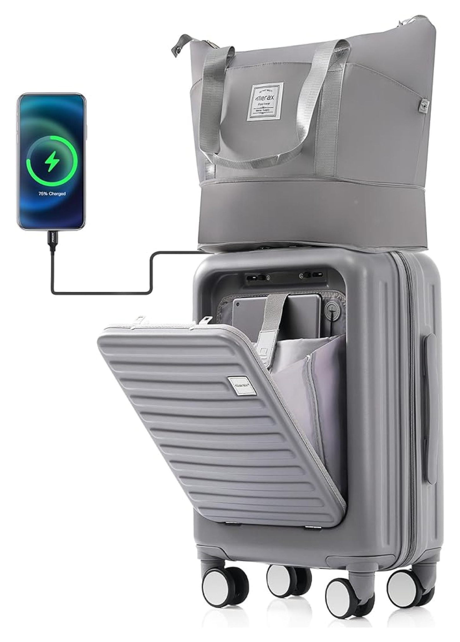SONGMY Luggage Set 2 piece Hardside Suit case with Spinner Wheels ...