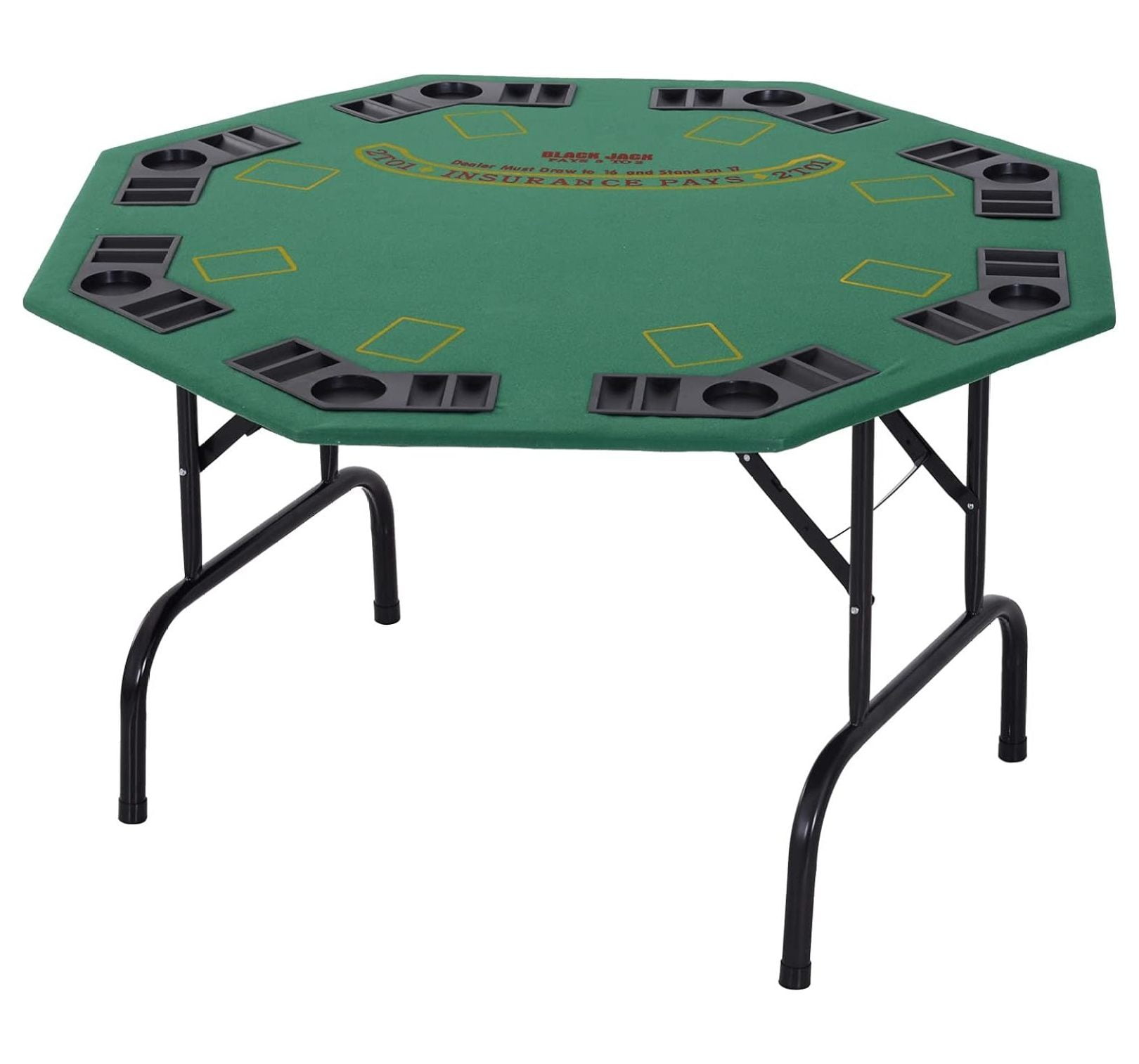 SONGMY Table Foldable, 47" Octagon Blackjack Game Table for 8 Players ...