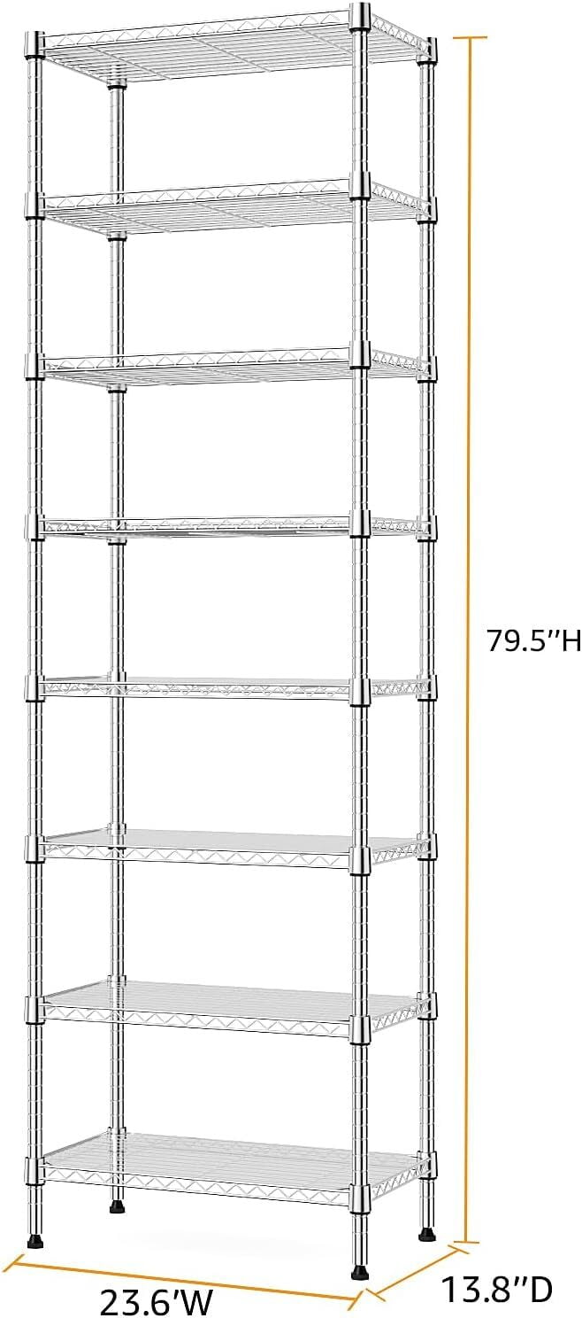 SONGMY Wire Shelving Unit Commercial Metal Shelf Adjustable Layer Rack ...