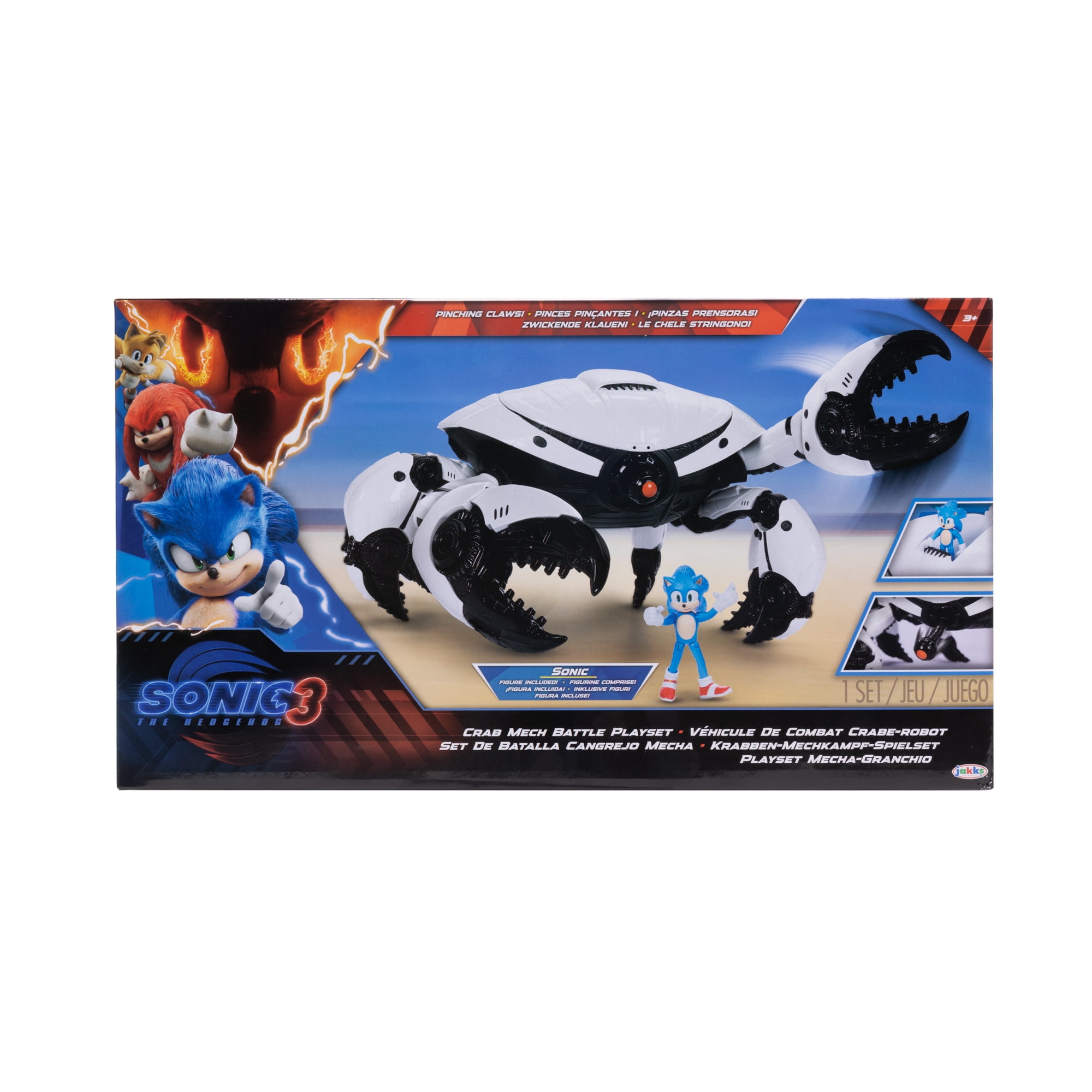 Sonic 3 Movie Crab Mech Battle Playset with Pinching Claws and 2.5 inch Sonic Action Figure ...
