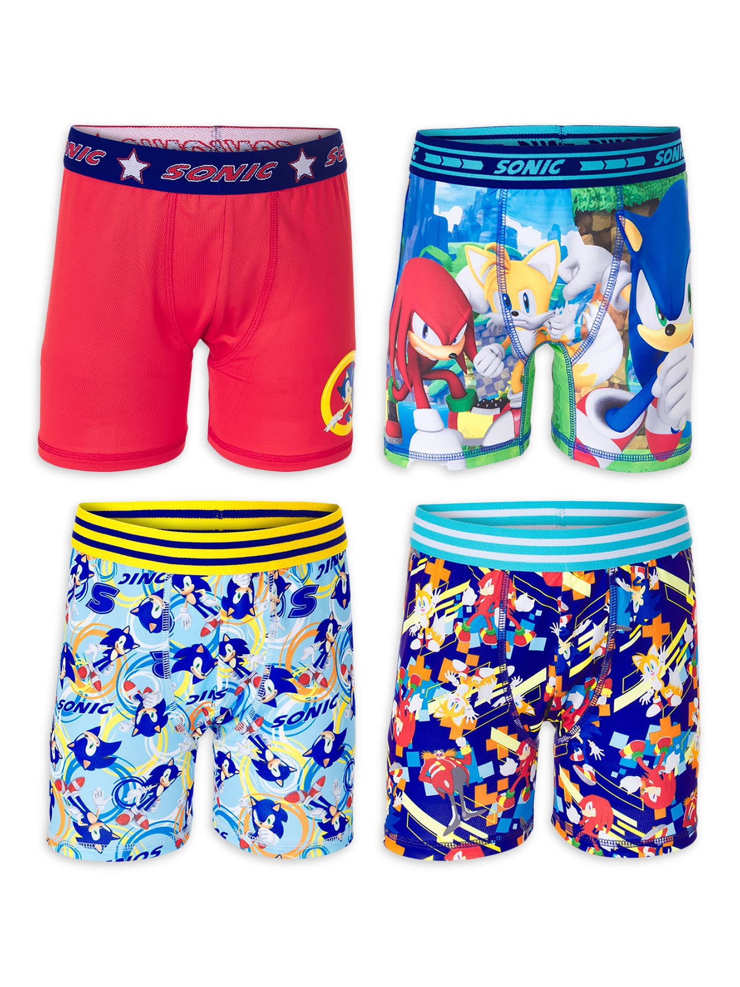 Sonic Boy's 4-Pack Athletic Boxer Briefs, Moisture-Wicking, Lightweight ...