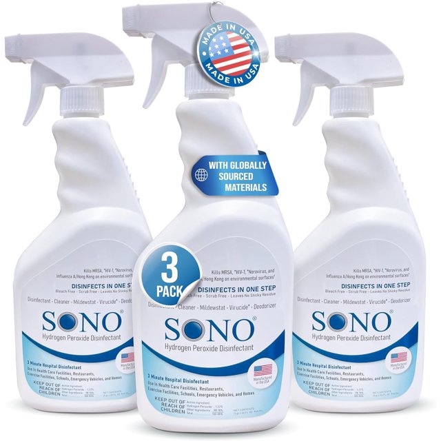 SONO Disinfecting Spray and Stain Remover - Hydrogen Peroxide Solution ...