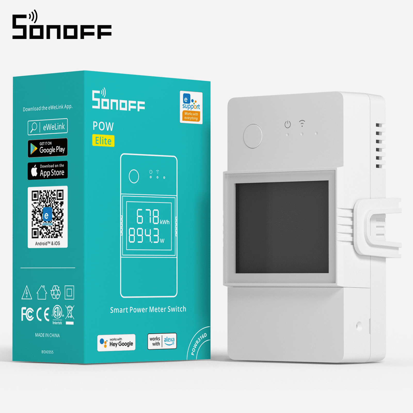 SONOFF POWR320D Elite Smart Power Meter Switch,Smart Wi-Fi Wireless Light Switch Works with ...
