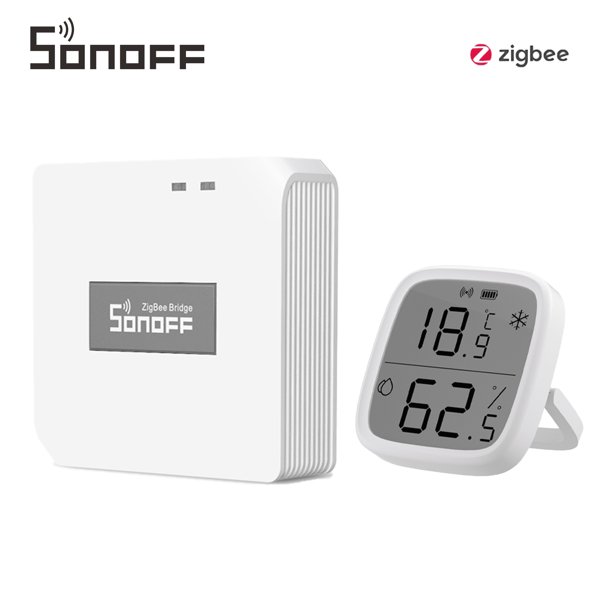 SONOFF SNZB-02D Zigbee Smart Indoor WiFi Monitor, Remote Temp ...