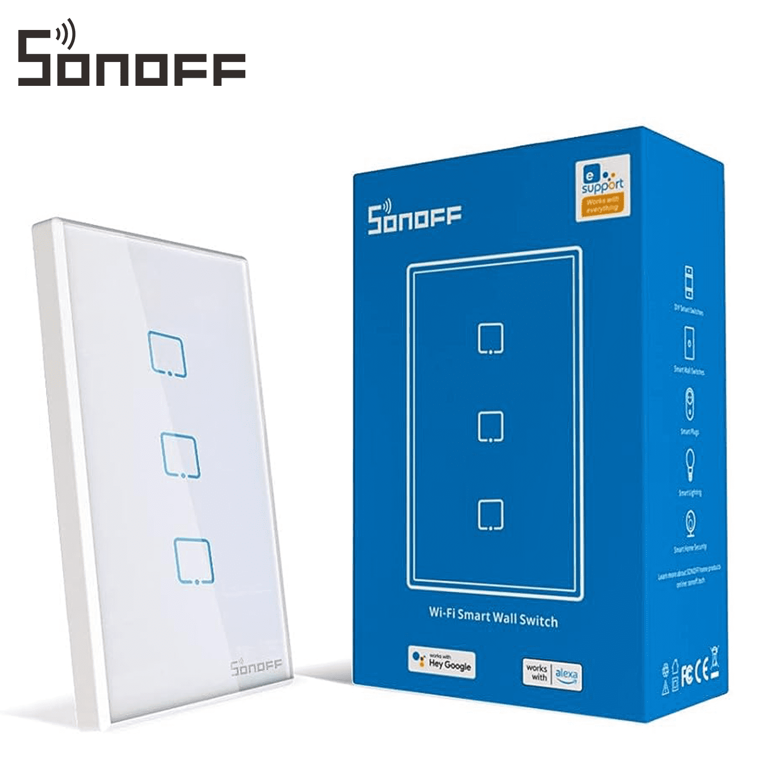 SONOFF TX T2 Smart Light Switch Wi-Fi Wall Switch, 2.4GHz Wi-Fi Touch ...