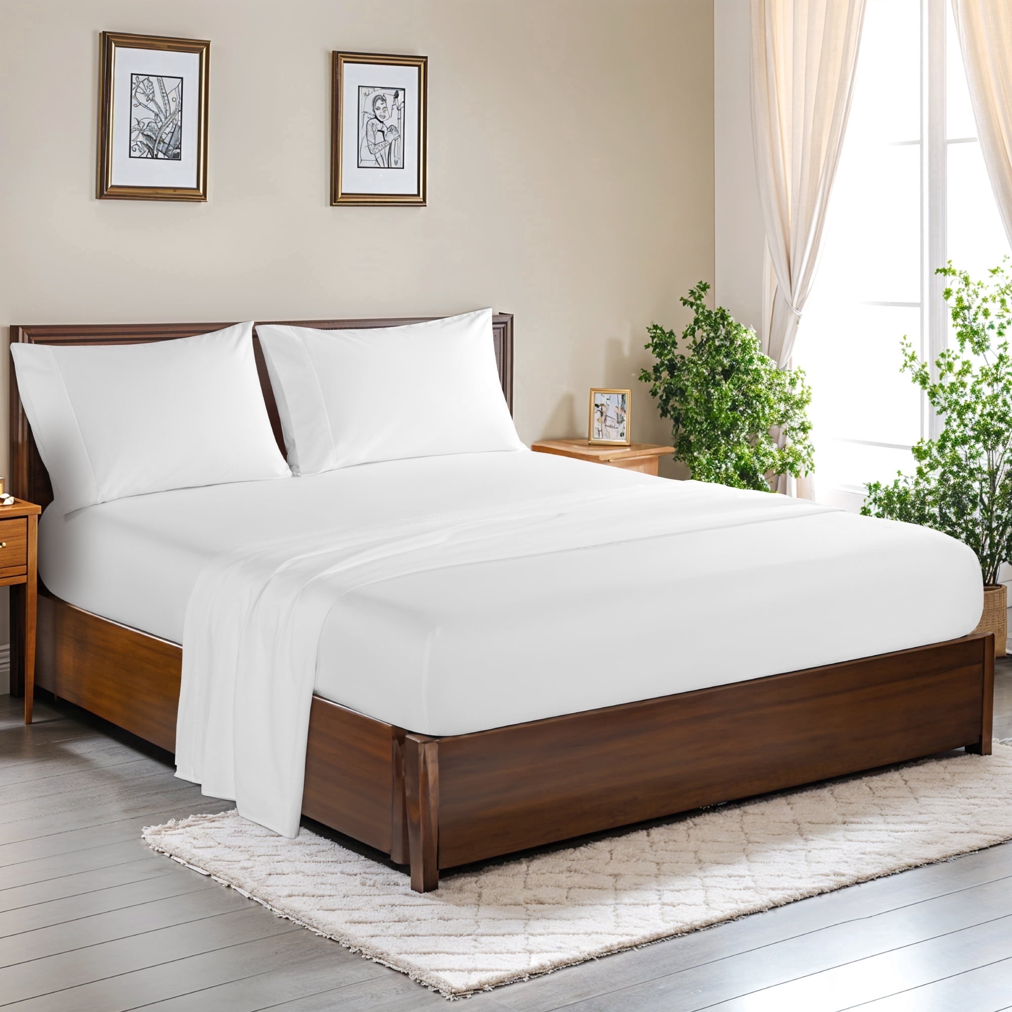 Sonoro Kate, Bed Sheets Set, 1000 Thread Count Queen, 100% Cotton ...