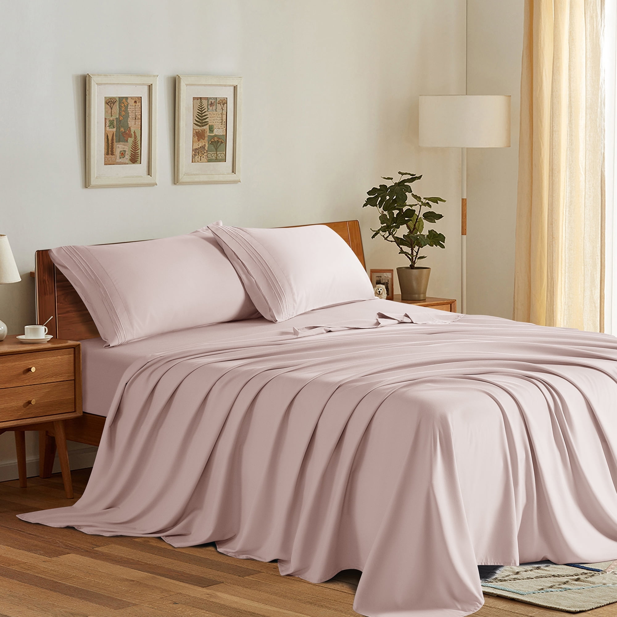 SONORO KATE Bed Sheets Set, 1800 Series Microfiber Deep Pocket 3 Pieces Luxury Soft Sheet Set ...