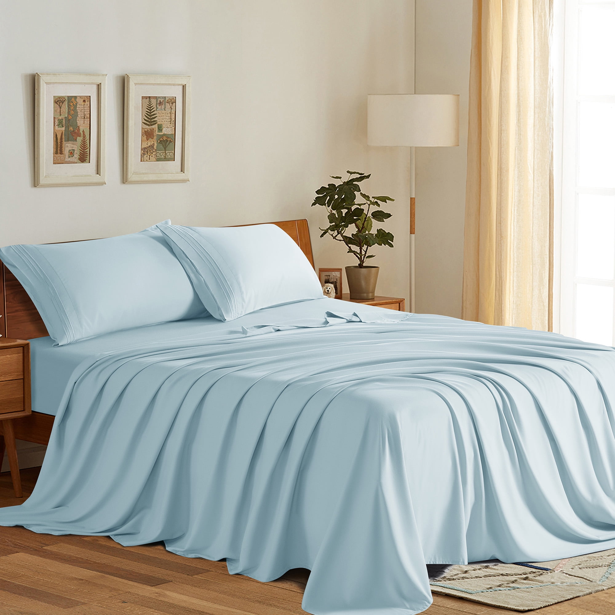 SONORO KATE Bed Sheets Set, 1800 Series Microfiber Deep Pocket 4 Pieces ...