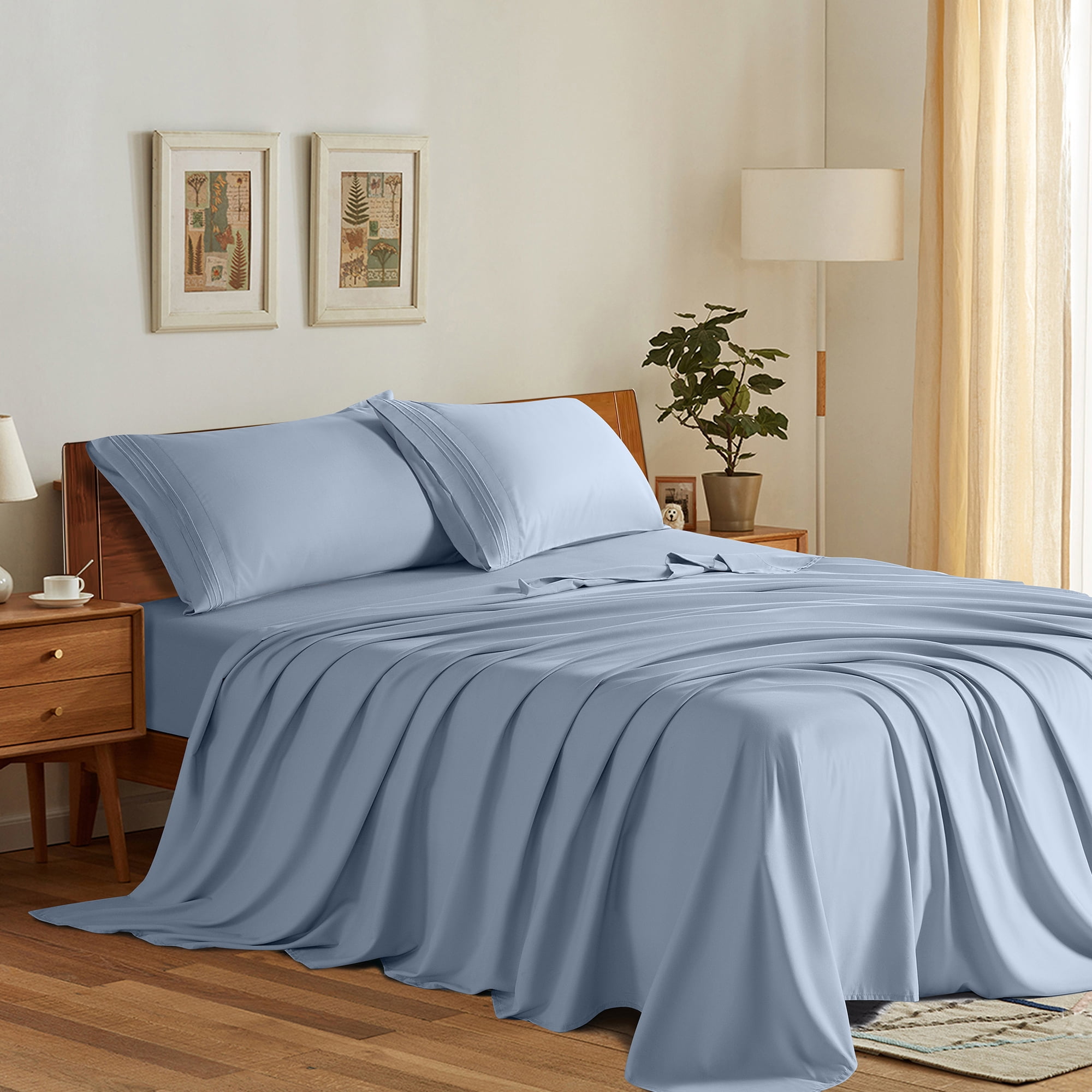 SONORO KATE Bed Sheets Set, 1800 Series Microfiber Deep Pocket 4 Pieces ...