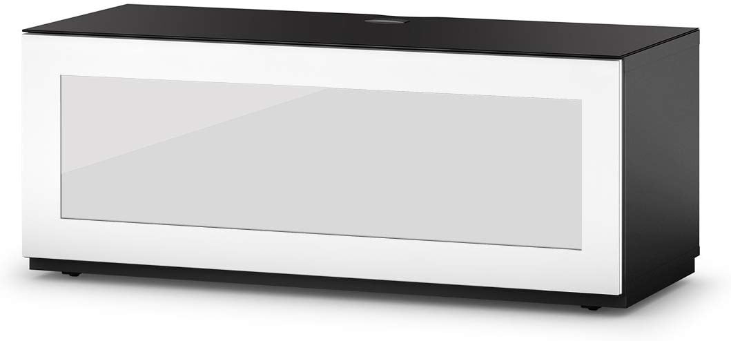 SONOROUS Studio ST-110B I/R Friendly Wood and Glass TV Stand with Hidden Wheels for Sizes up to ...