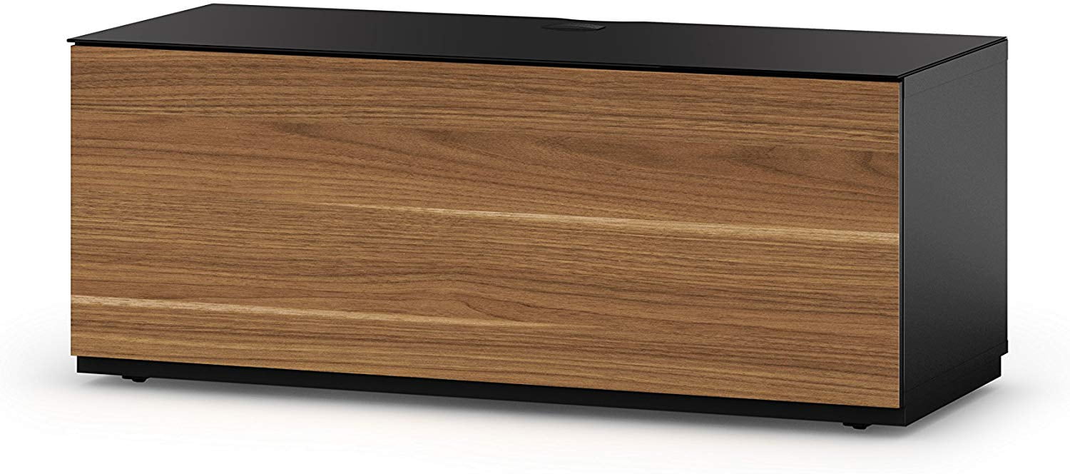 SONOROUS Studio ST-110B Wood and Glass TV Stand with Hidden Wheels for Sizes up to 65" (Modern ...