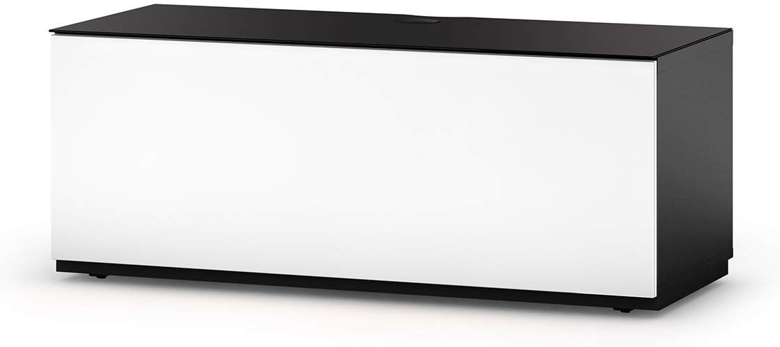 SONOROUS Studio ST-110B Wood and Glass TV Stand with Hidden Wheels for Sizes up to 65" (Modern ...