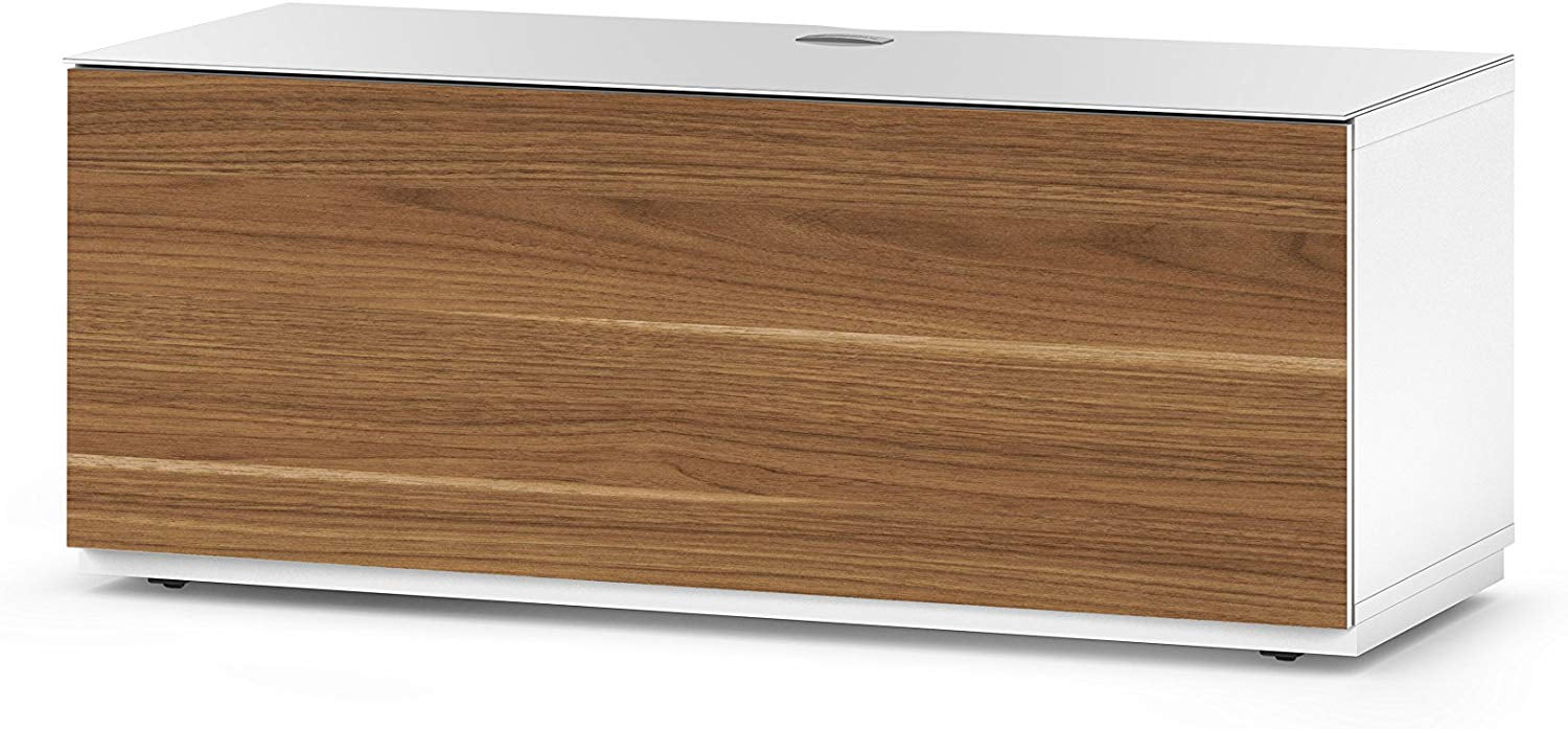 SONOROUS Studio ST-110B Wood and Glass TV Stand with Hidden Wheels for Sizes up to 65" (Modern ...