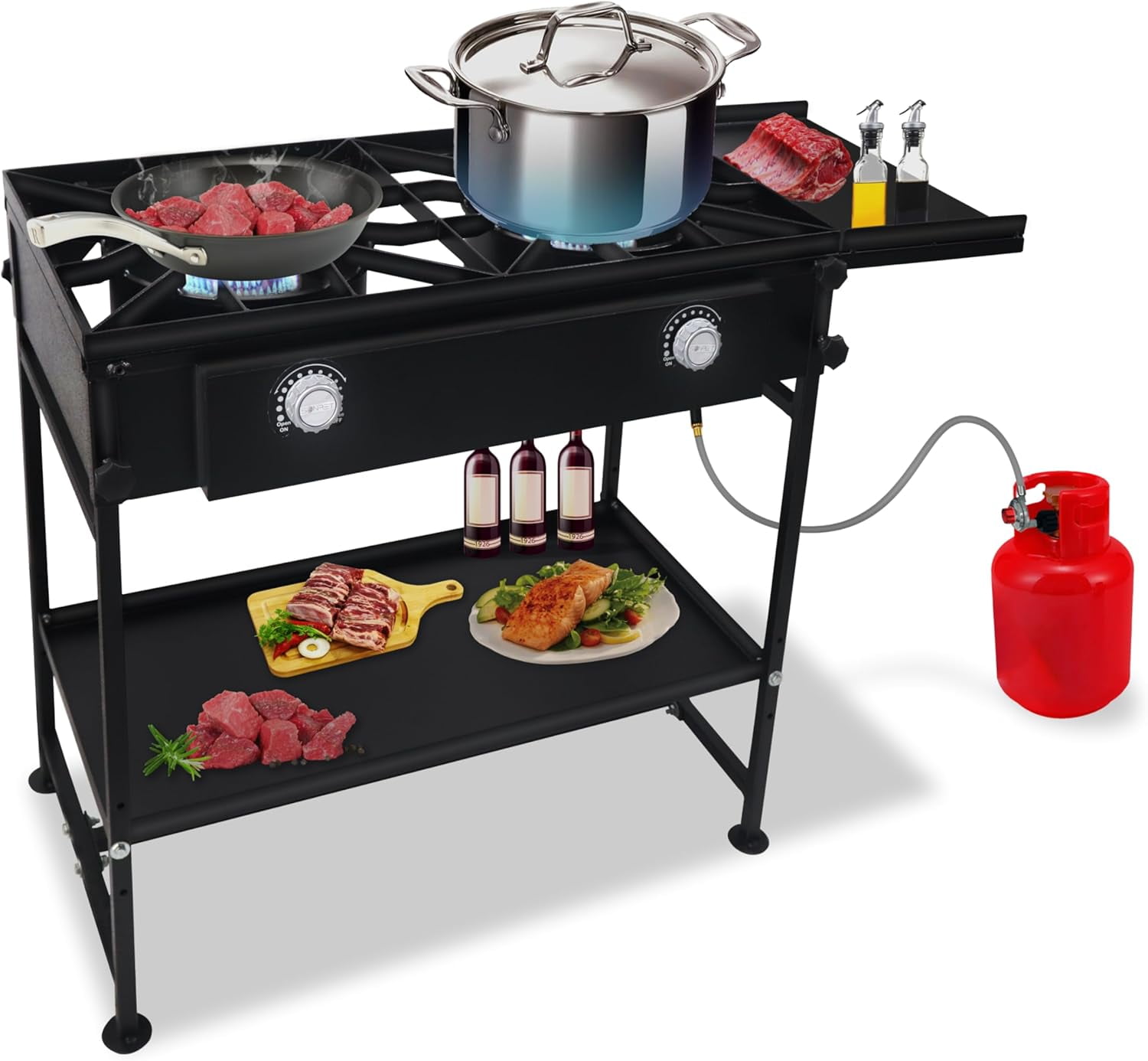 SONRET - Double Burner Propane Gas Stove - with Detachable Legs and ...