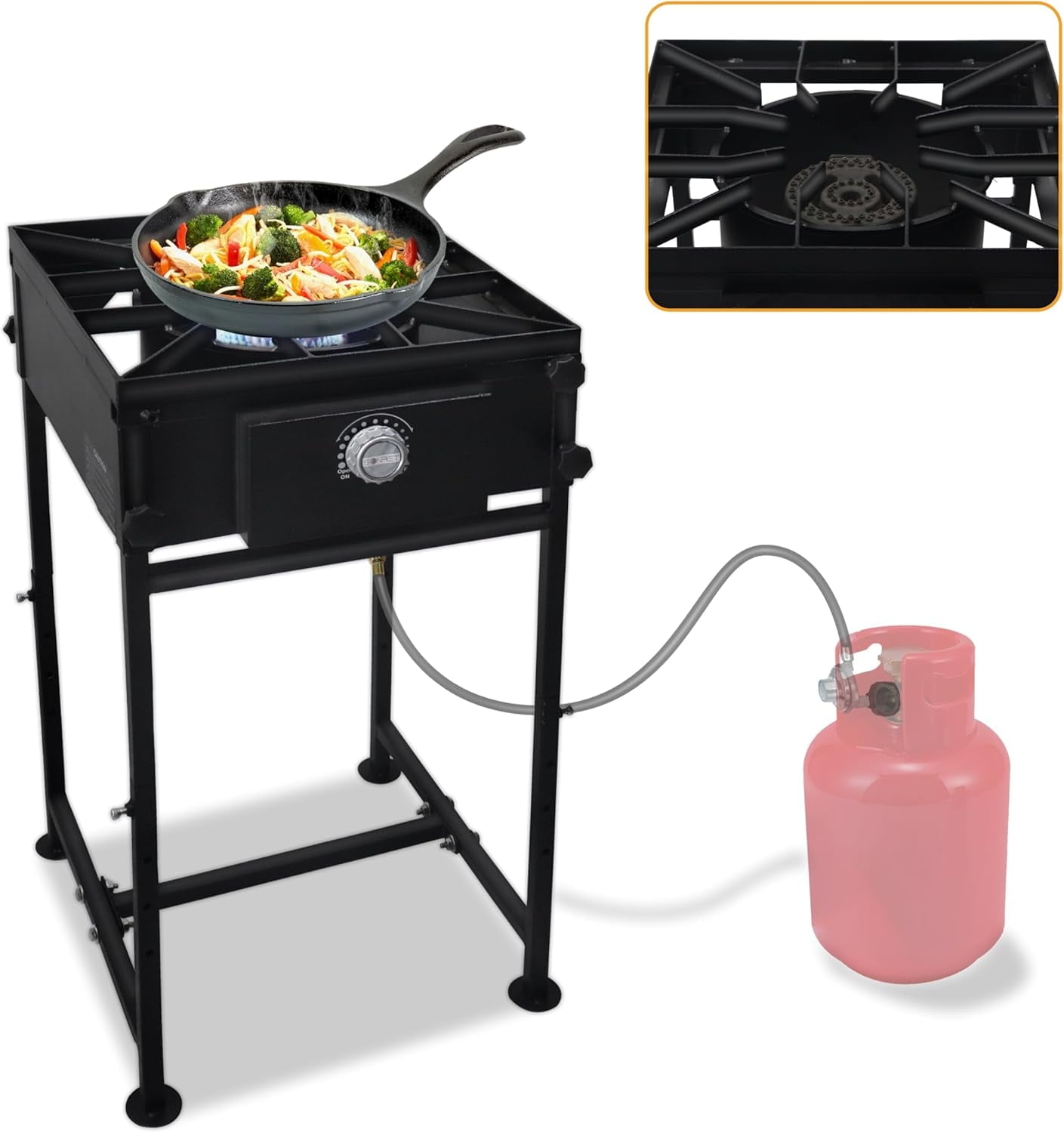 SONRET Portable Propane Stove 130,000-BTU Single Burner with Regulator ...