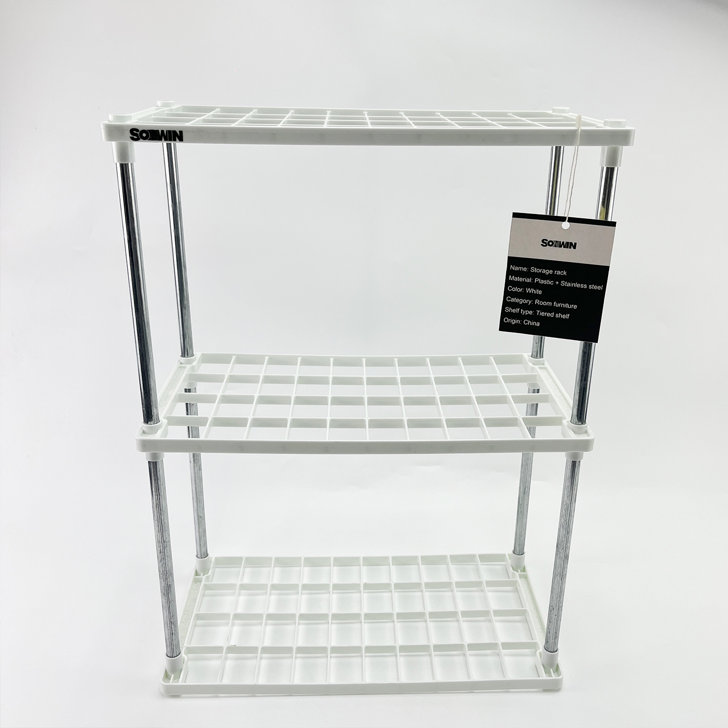 SONWIN Storage racks ,3-Floors Storage Rack Shelves, Standing Storage ...