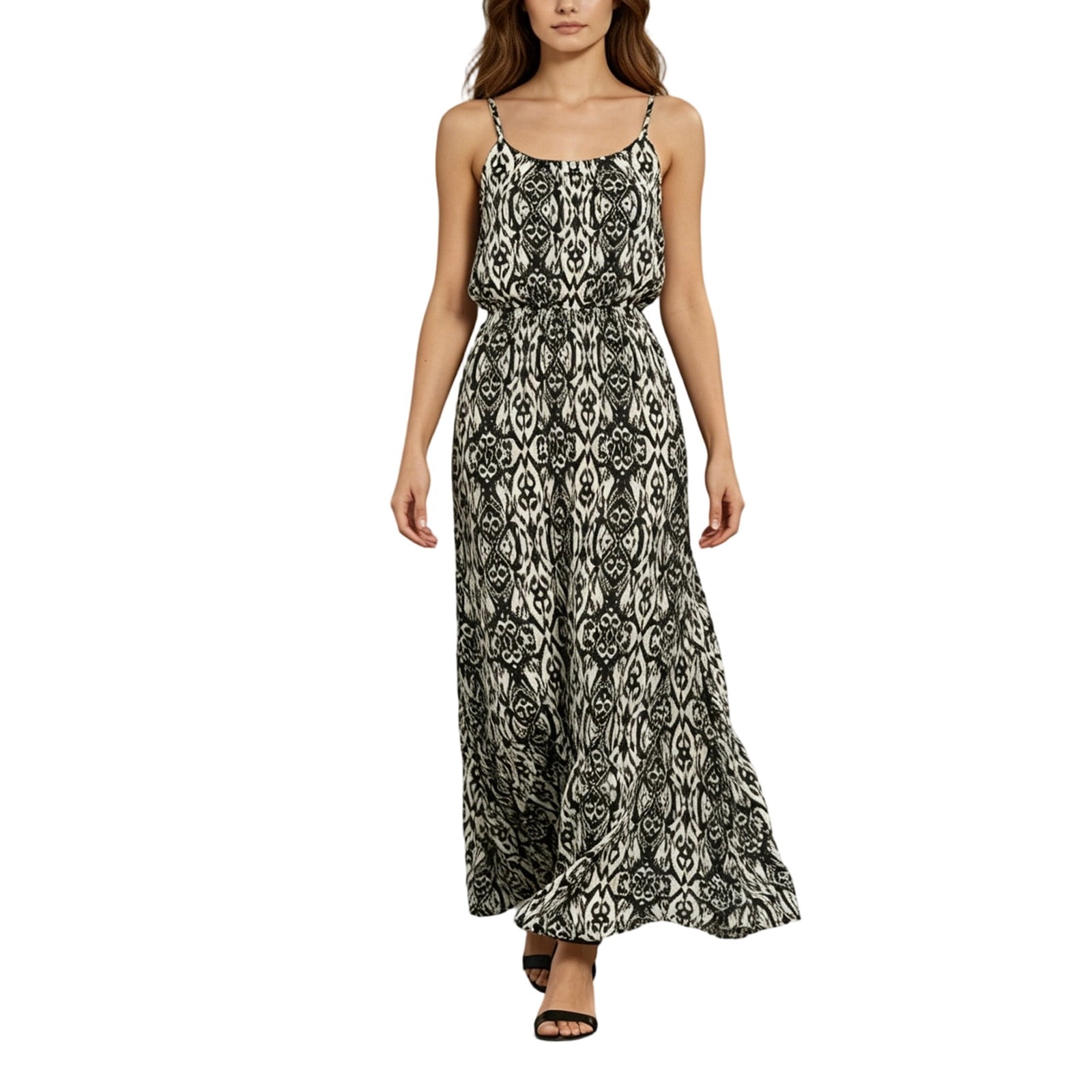 SONXAHE Adjustable Straps Maxi Dress for Women Relaxed-Fit Weekend ...