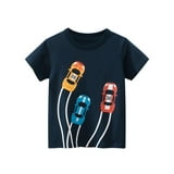 SONXAHE Big Boys Tshirt Cartoon Car Print Short Sleeve T Shirt Kids ...