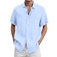 SONXAHE Men's Solid Short-Sleeve Dress Shirt Smart-Casual Office ...
