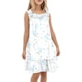 SONXAHE Tween Girls Ruffle-Strap Dress Floral Print Loose Cut Home ...